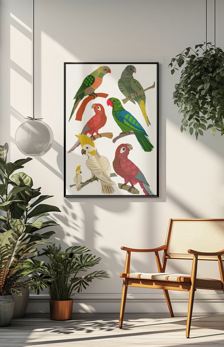A PANDEMONIUM OF PARROTS Digital Art (Giclée) by Emma Evans-Freke ...