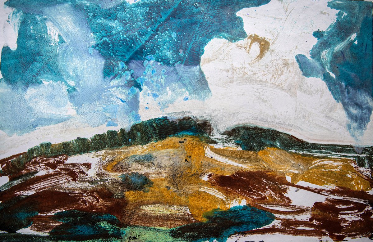 Clouds on the Fell Monoprint: Elizabeth Anne Fox | Artfinder