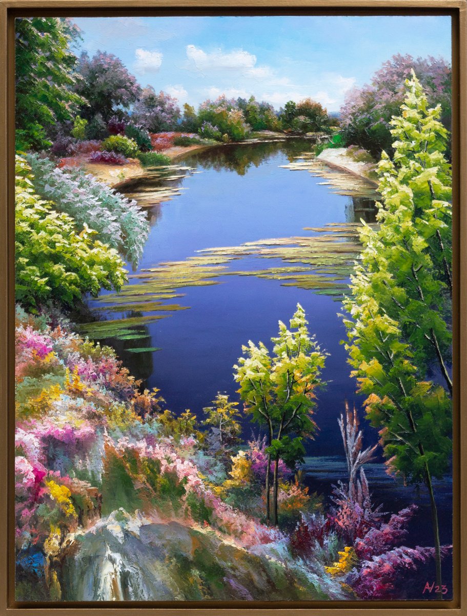 TURN OF RIVER 03 Oil painting by Oleksii Vylusk | Artfinder