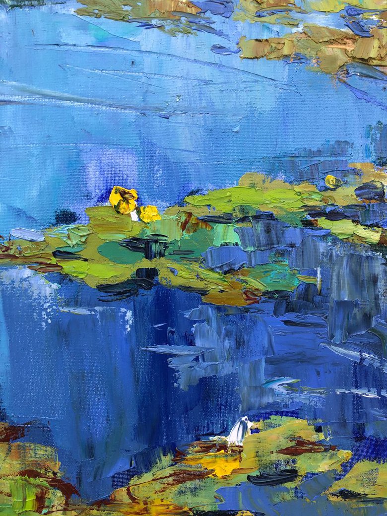 Lily pond made with palette Oil painting by Nataliia Nosyk | Artfinder