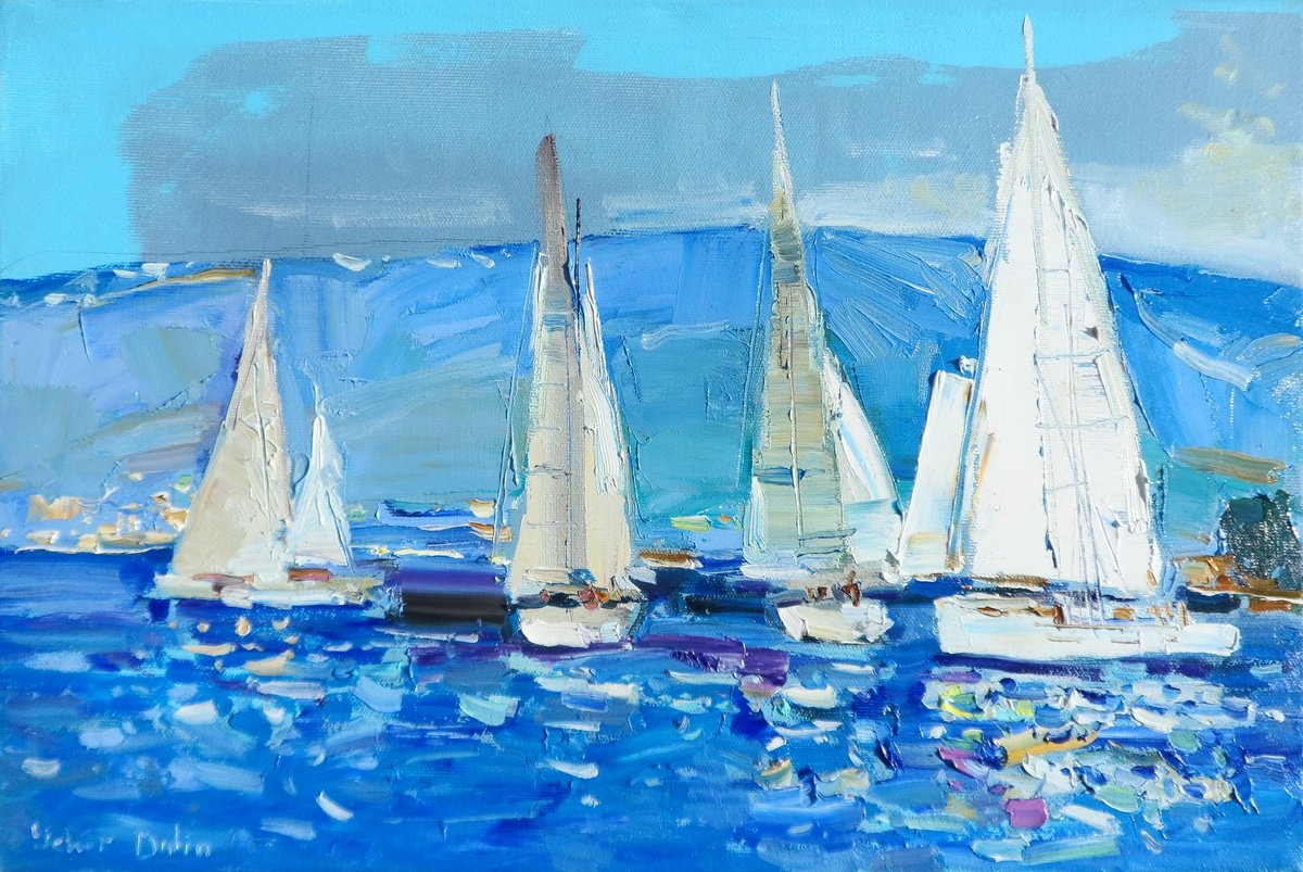 " Sailing race " Oil painting: Yehor Dulin | Artfinder