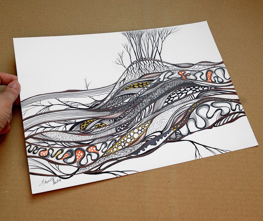 Underground Mystery Ink drawing: Aniko Hencz | Artfinder