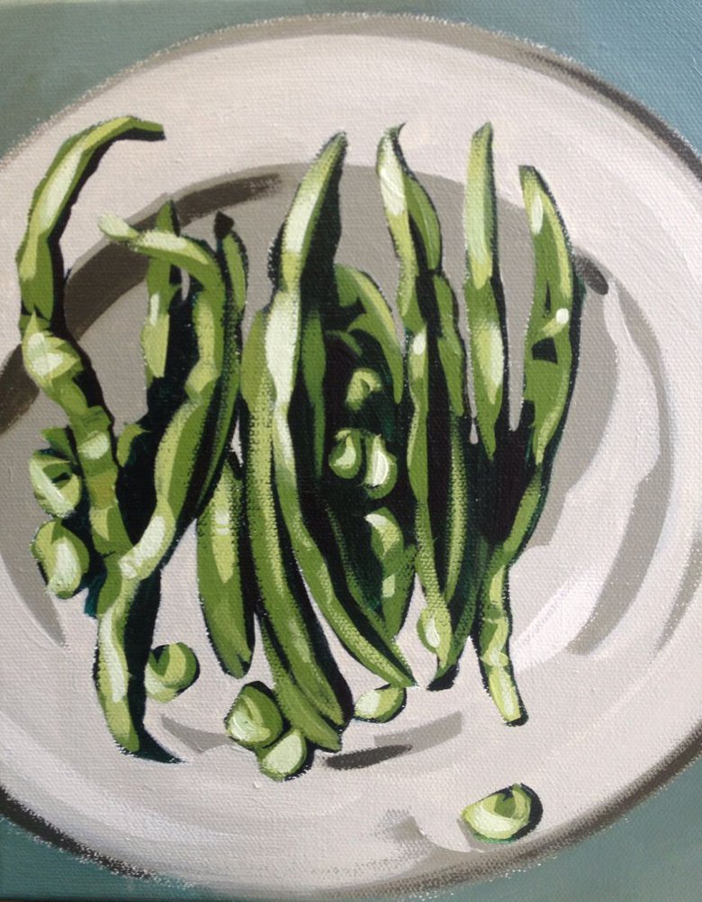 Beans on a Plate Acrylic painting by Matthew Stutely | Artfinder
