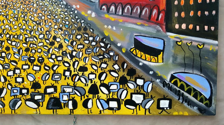 Chicken Televisions in New York City Acrylic painting: Maria Luisa ...