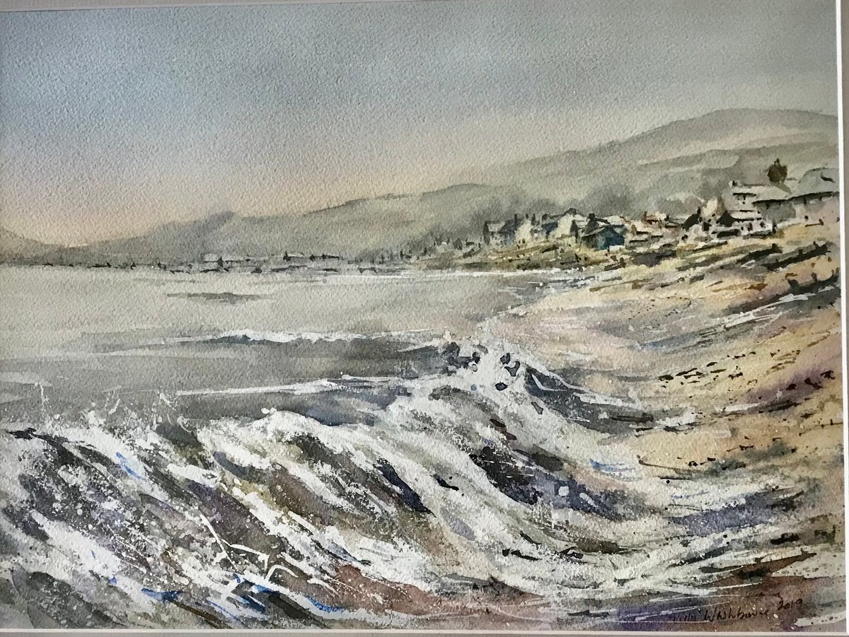 Y Borth Wild Surf Watercolour: Vicki Washbourne | Artfinder