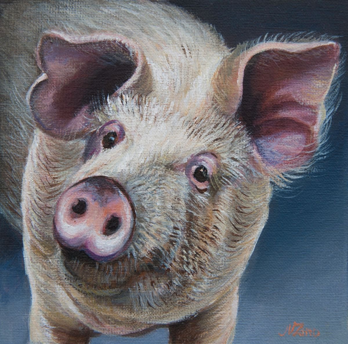 Pig Acrylic painting by Norma Beatriz Zaro | Artfinder