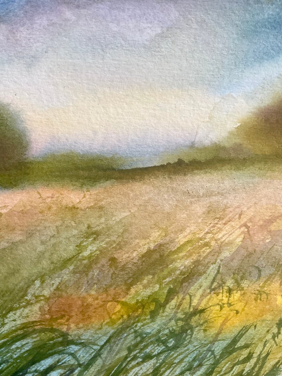 Wind in the grass Watercolour by Samantha Adams | Artfinder