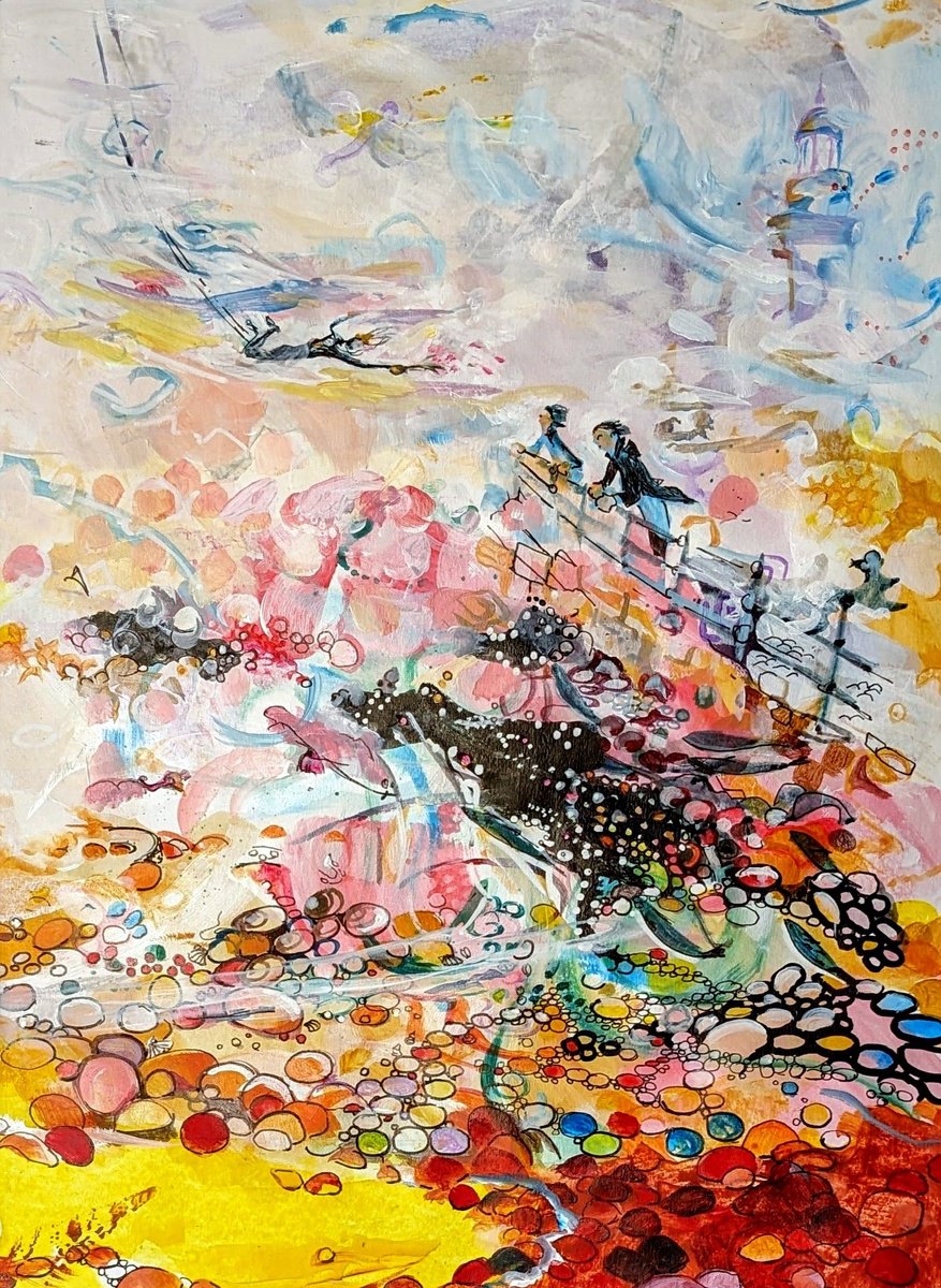 Fergus Brings a Bouquet Acrylic painting: Chris Walker