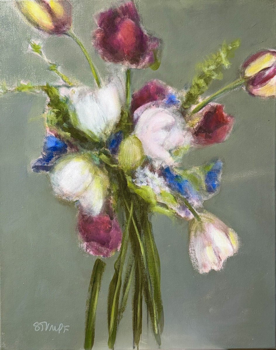 Floral Vingnette - Spring Acrylic painting: Dorota Stumpf | Artfinder