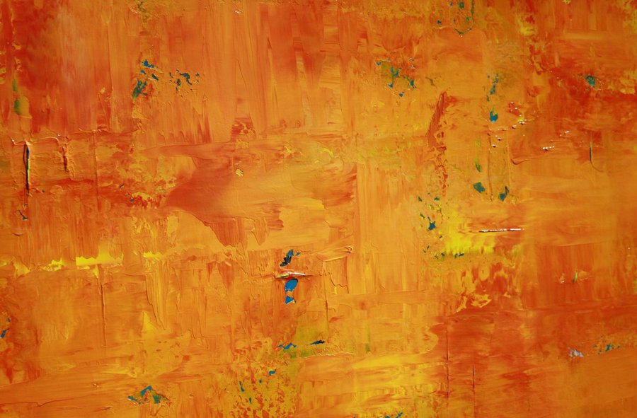 Abstract Yellow Orange Concept I (40x40x1.5) Acrylic painting: Robert ...
