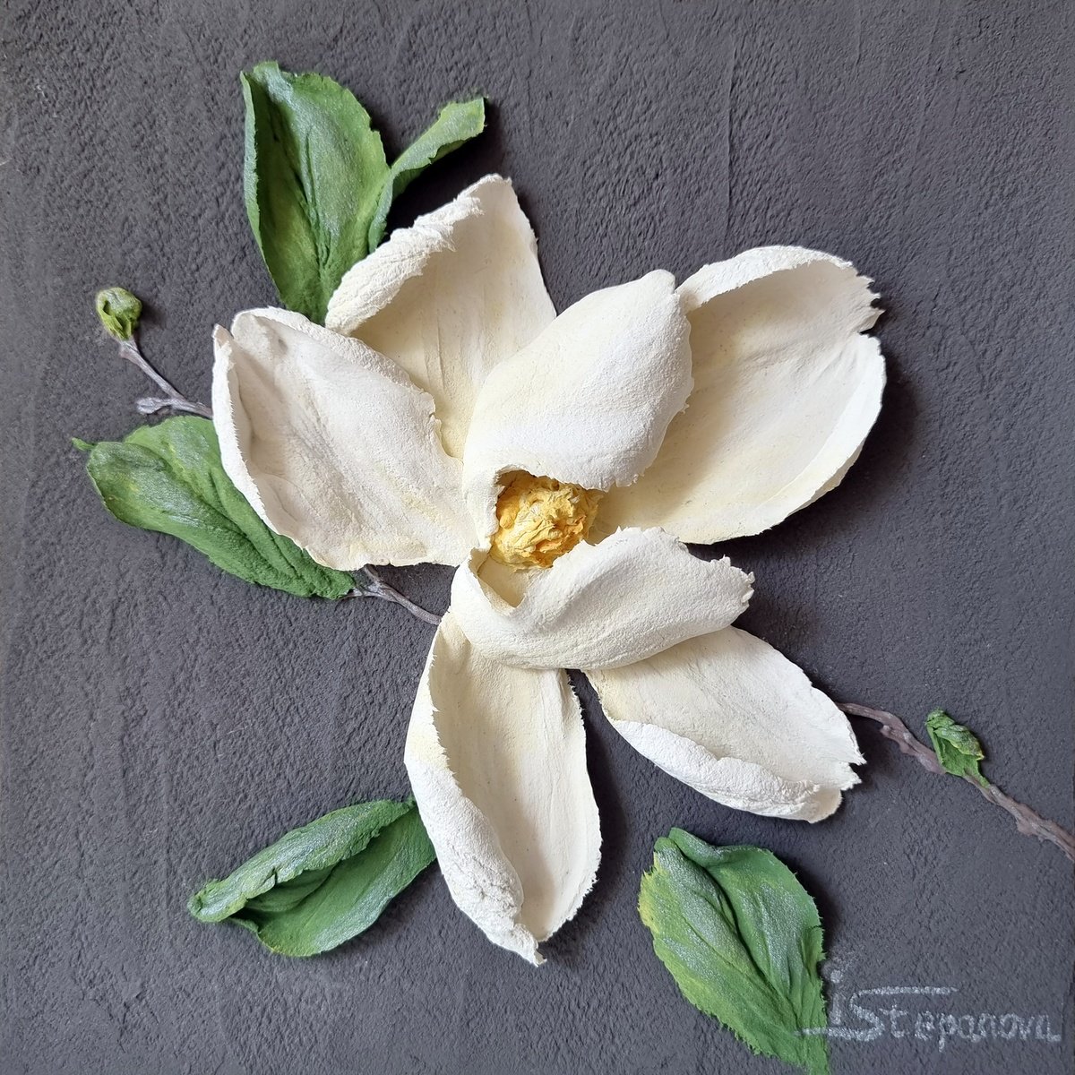 White Magnolia - Flower relief Relief: Irina Stepanova | Artfinder