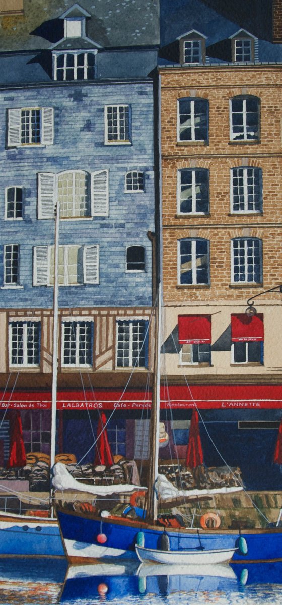 Honfleur Harbour Houses, Normandy Watercolour: Sue Cook | Artfinder