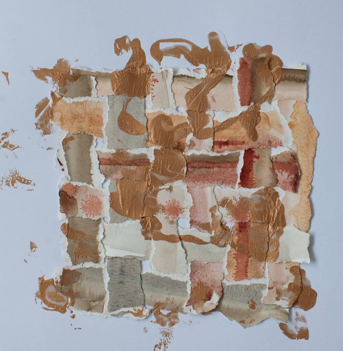 Golden Earth paper weaving collage Collage by Liliya Rodnikova | Artfinder