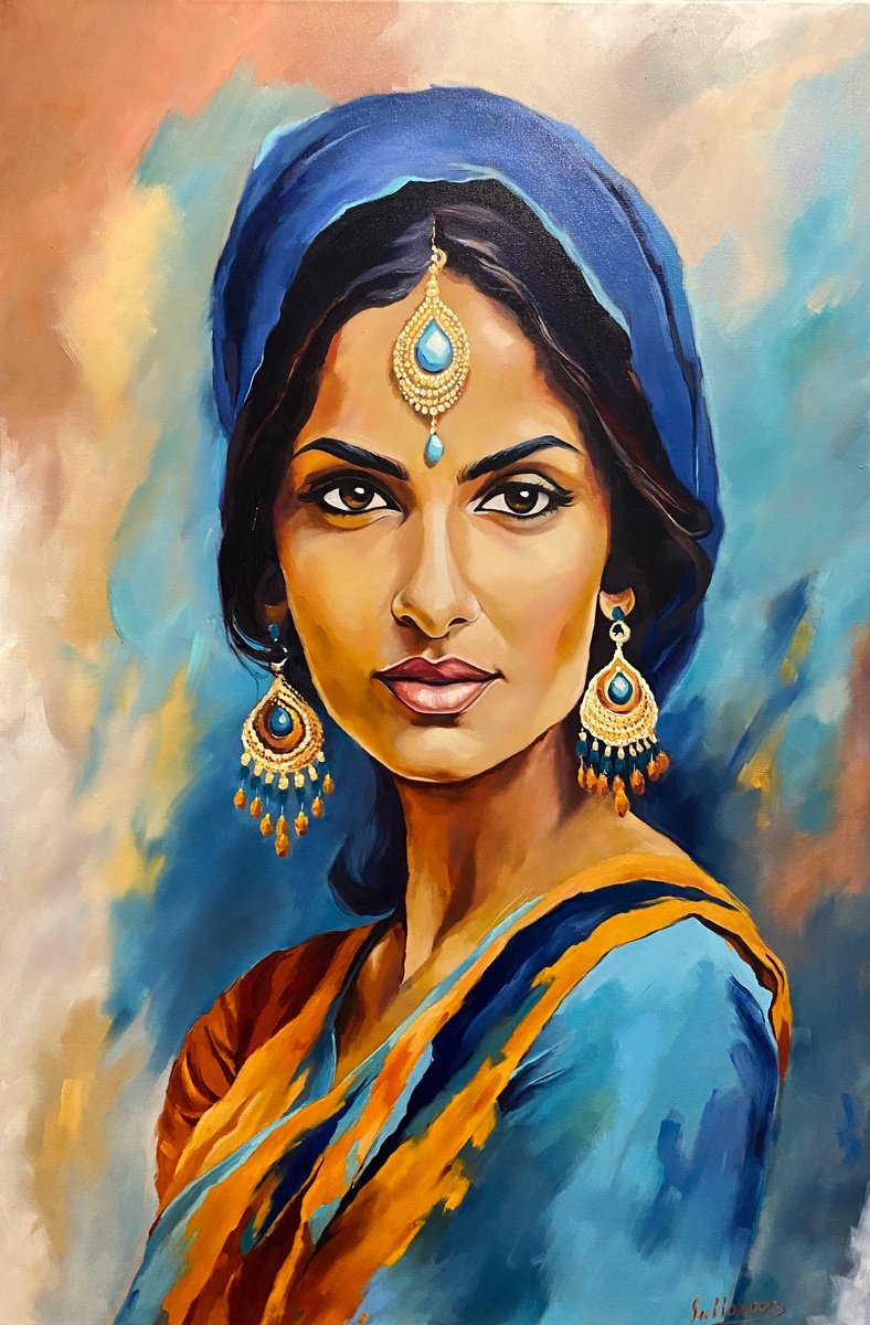 Indian woman portrait 3 Oil painting: Elvira Sultanova | Artfinder