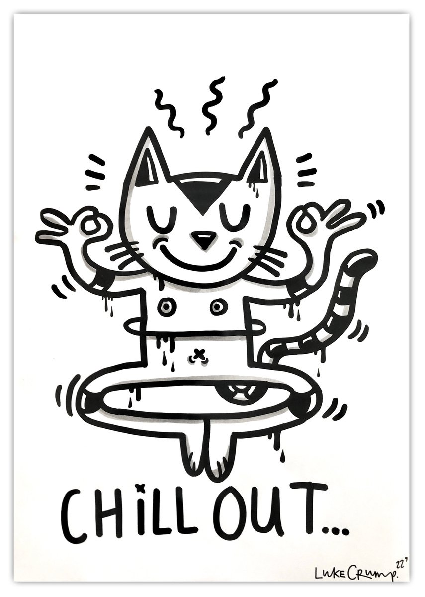 Chill Out - A3 Drawing Drawing by Luke Crump | Artfinder