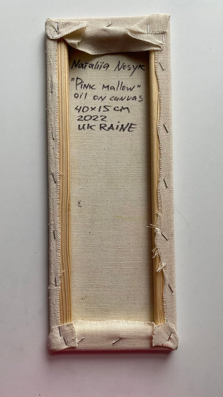 Pink mallow flowers Oil painting: Nataliia Nosyk | Artfinder