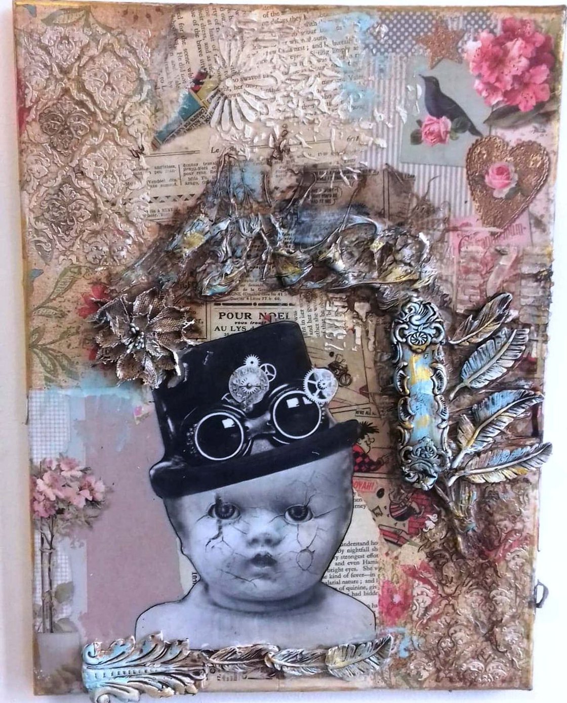Steampunk Baby Mixed-media painting by Allison Turner | Artfinder