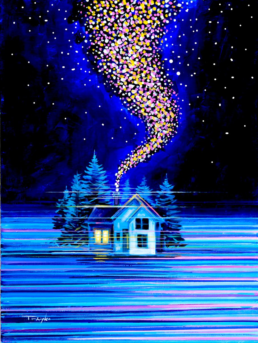 Winter magic. Season's greetings. Holidays Acrylic painting: Trayko ...