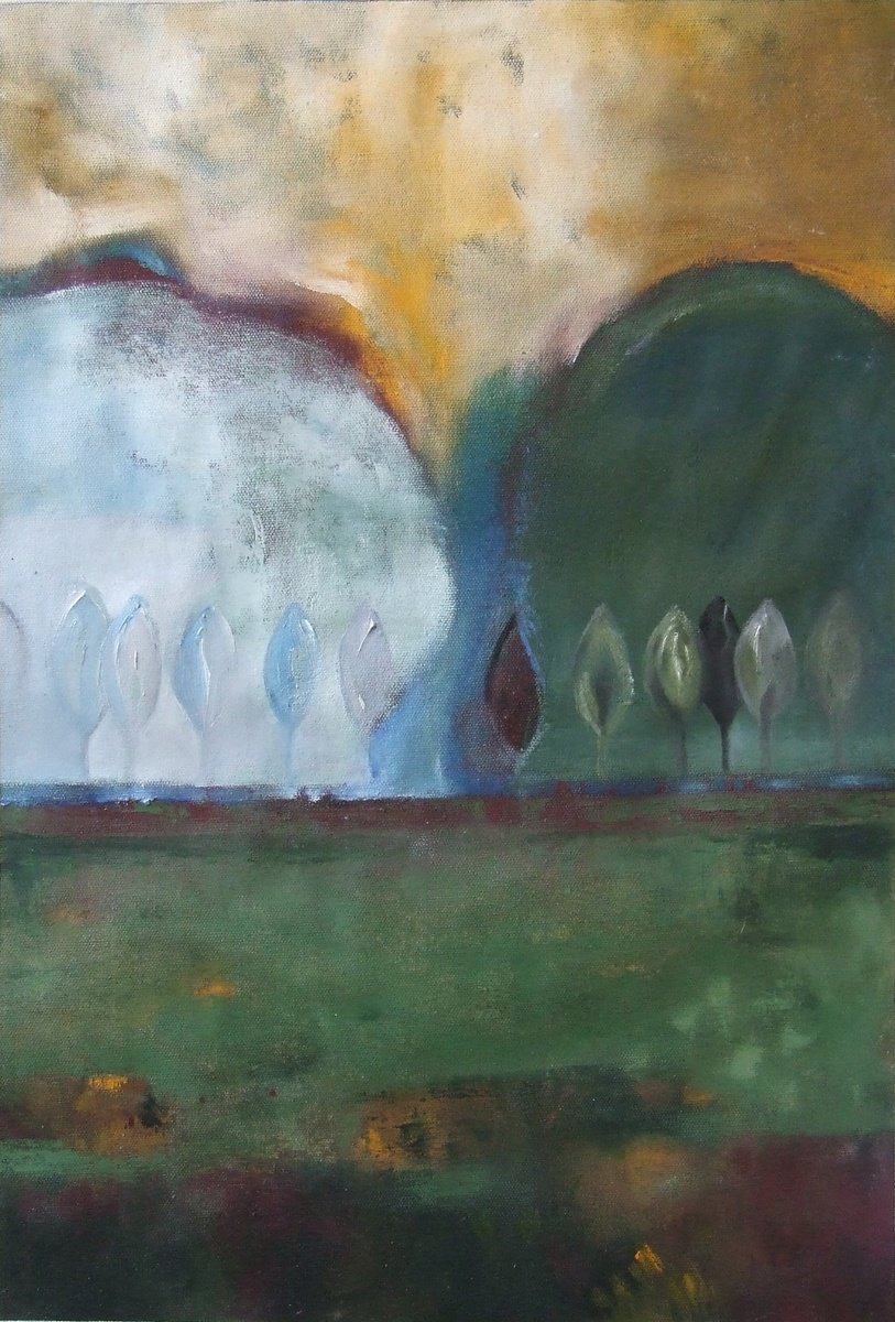 The Trees of Jiri. Oil painting: Csaba Csendes | Artfinder