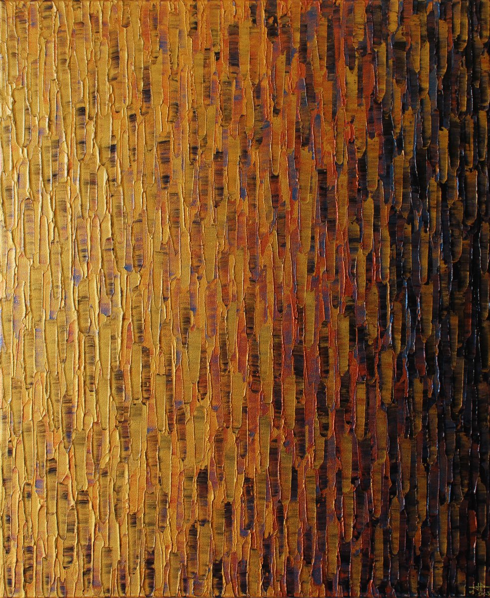 Gold copper color fade Acrylic painting: Jonathan Pradillon | Artfinder