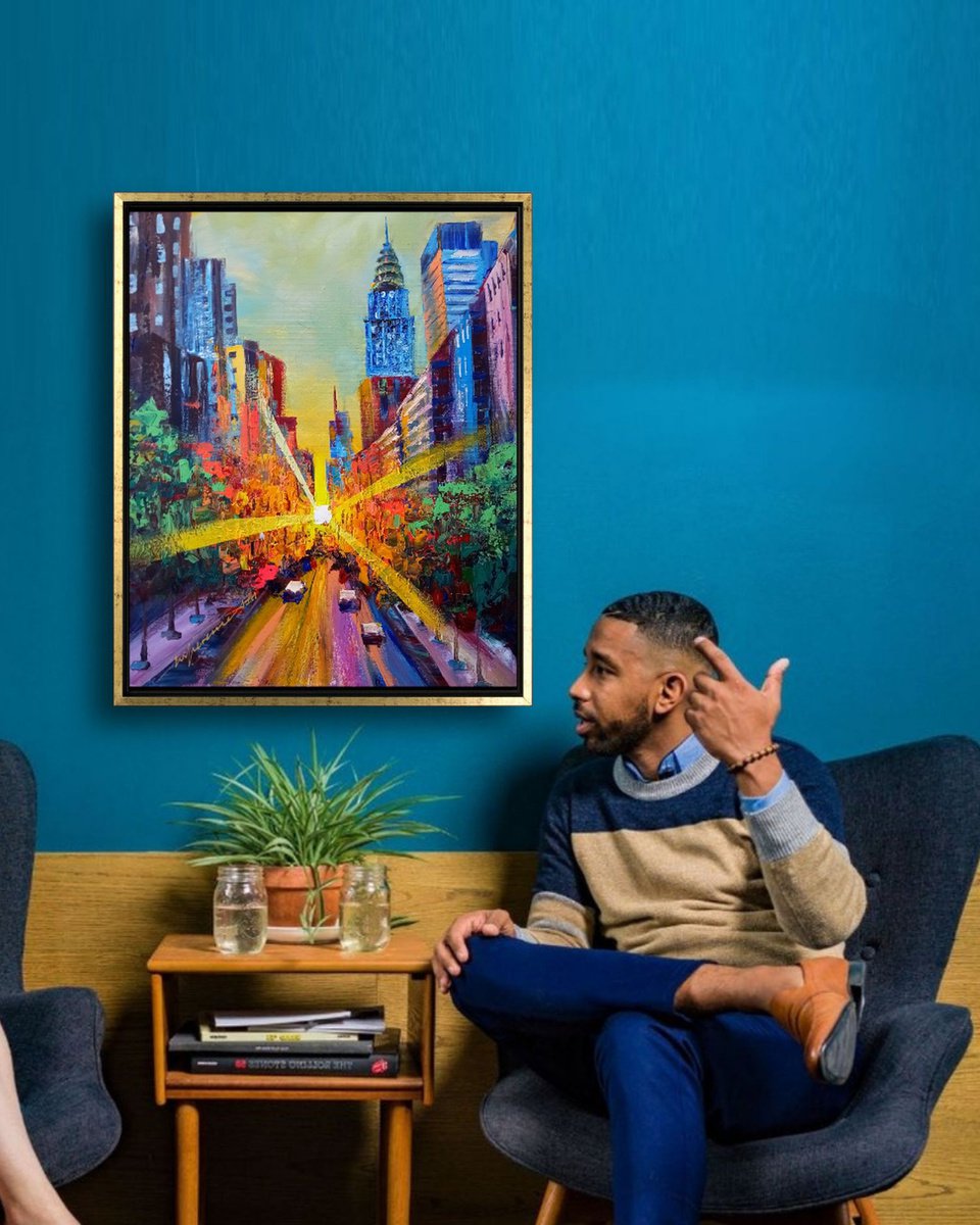 Sunset in New York Acrylic painting by Ion Sheremet | Artfinder
