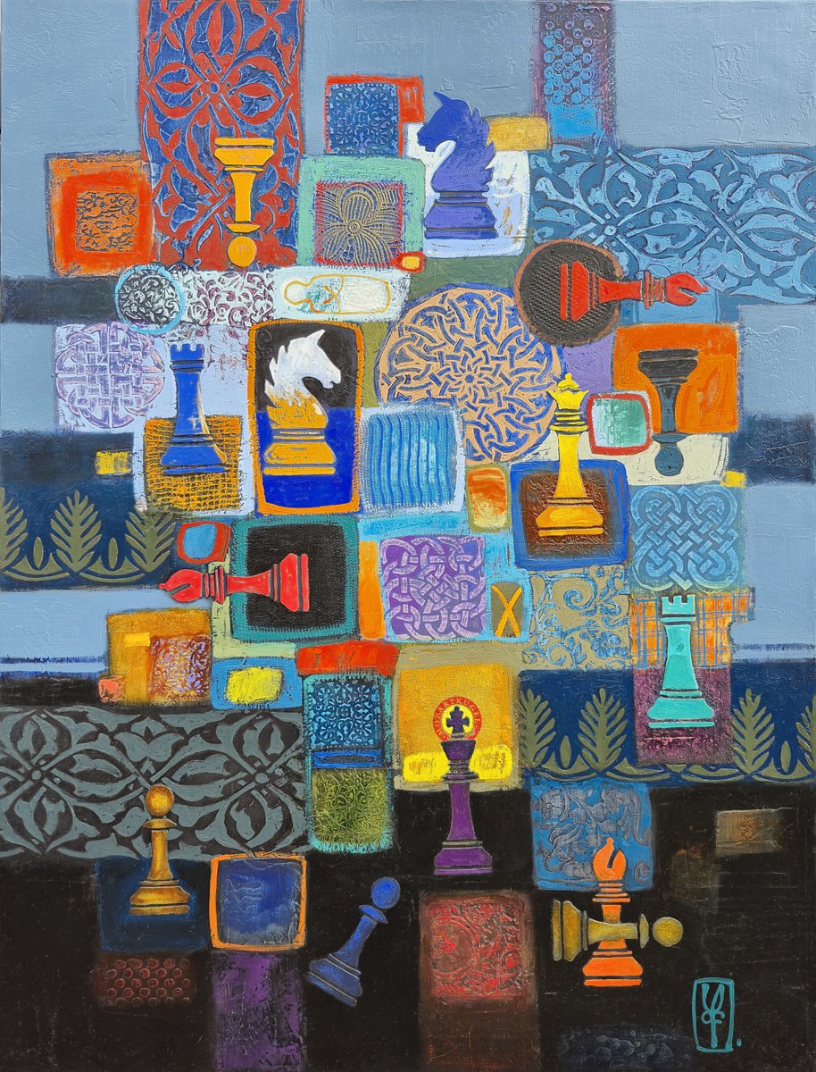 The Chess Mosaic Oil painting: Abgar Khacahtryan | Artfinder