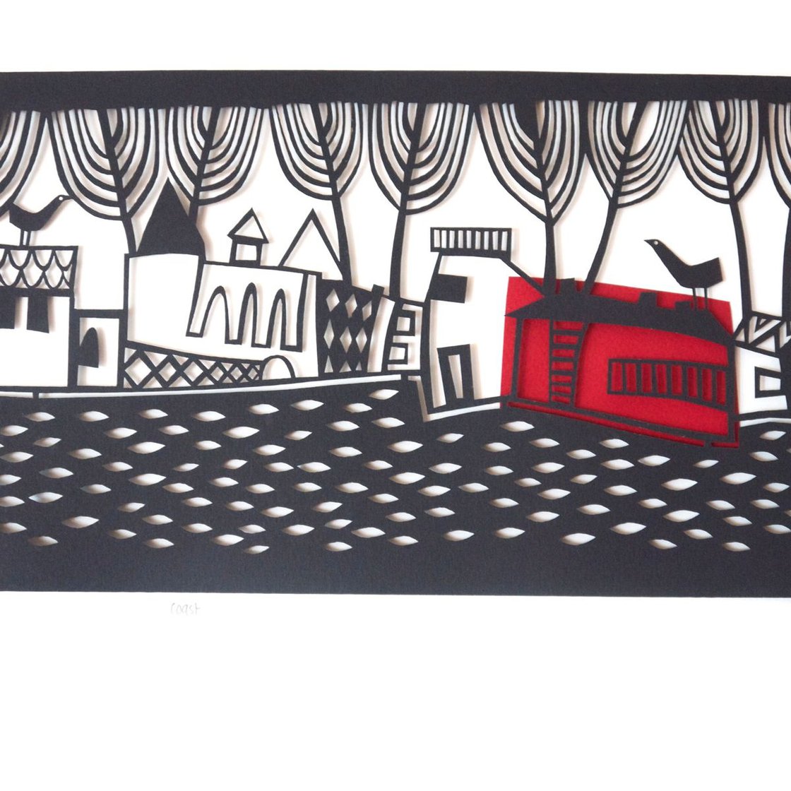 COAST PAPERCUT Print by Caroline Rees | Artfinder
