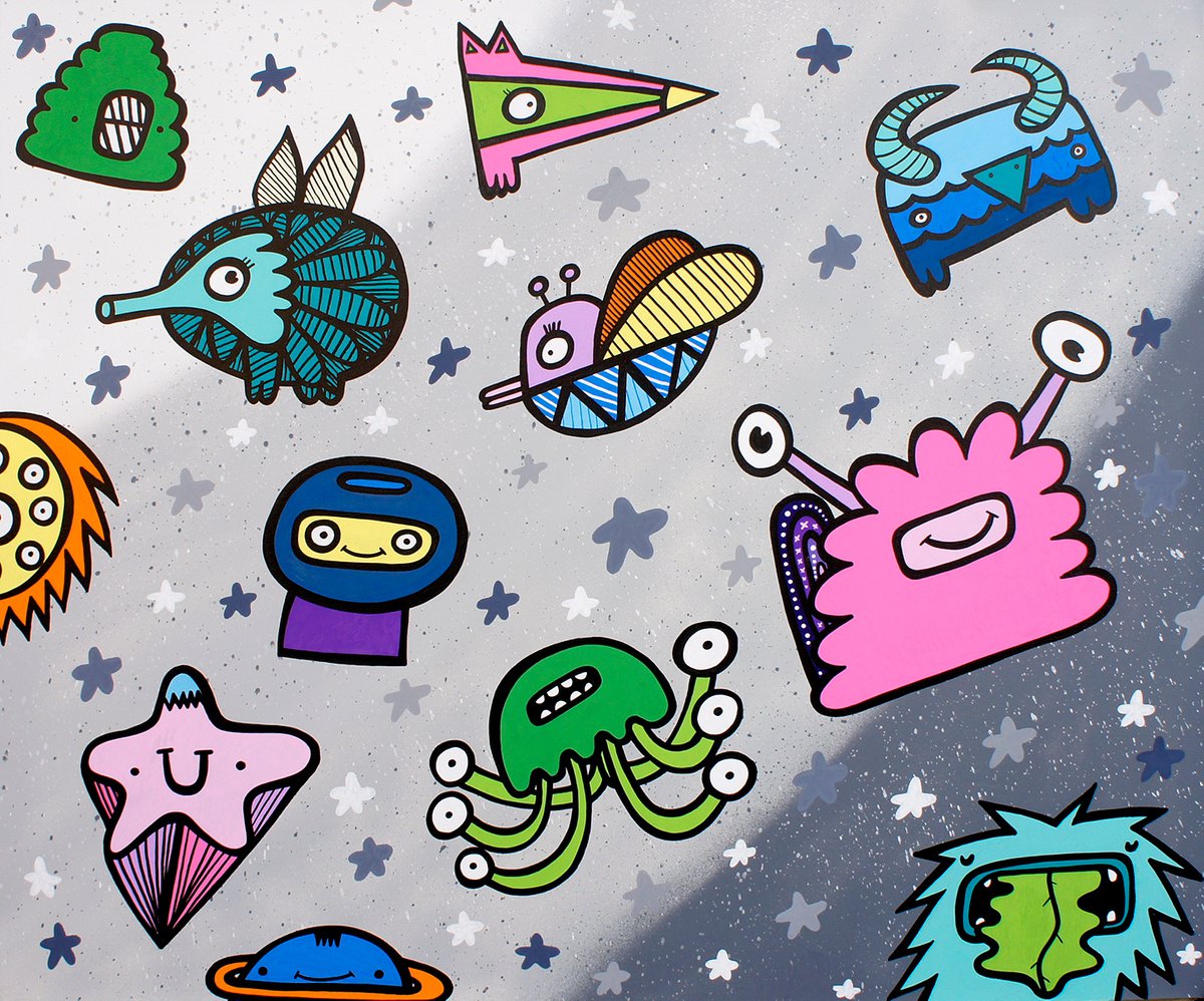 Floating In Space Acrylic painting by Kev Munday | Artfinder