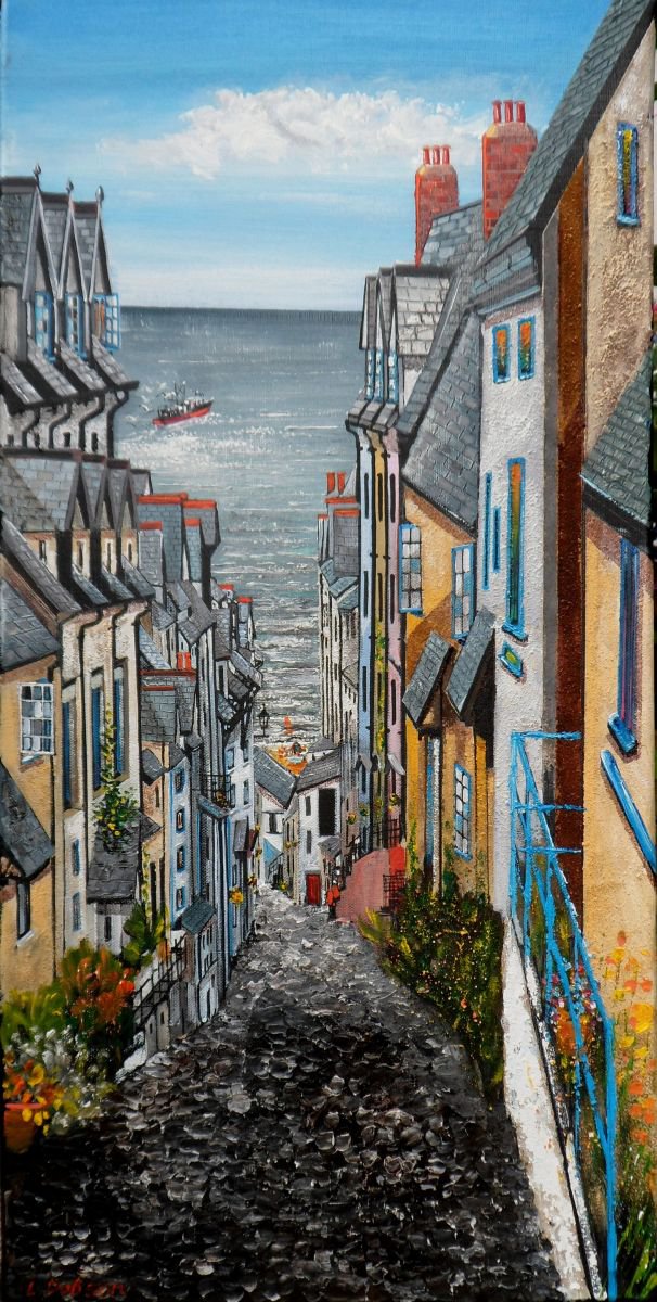 CLOVELLY Acrylic painting by Leonard Dobson | Artfinder