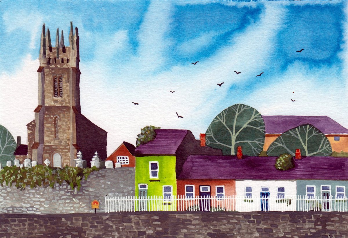 Limerick street Mixed-media painting by Terri Smith | Artfinder