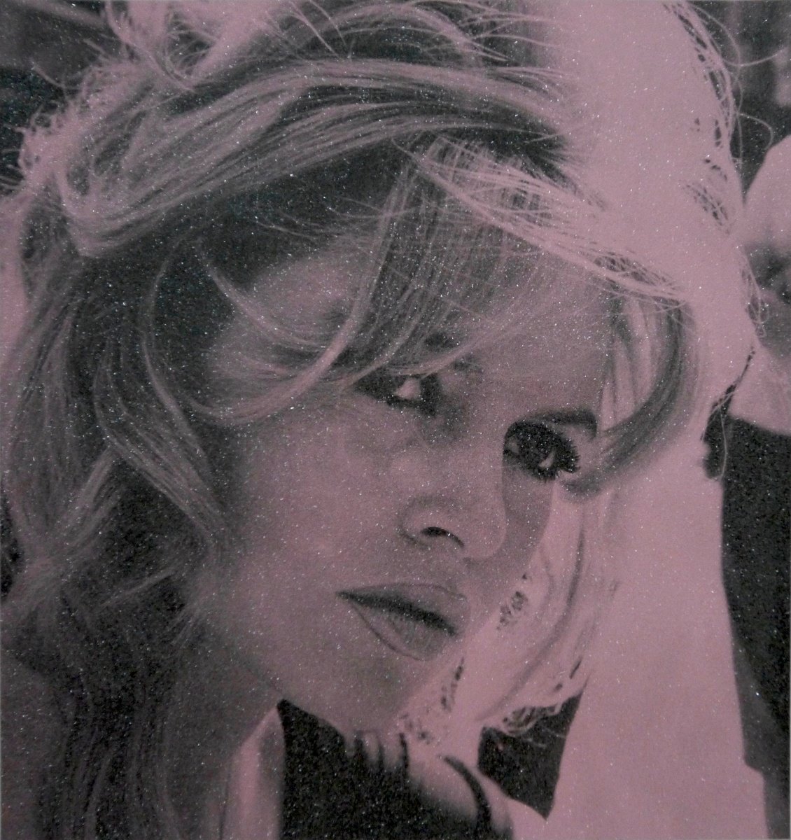 Brigitte Bardot-Blush Pink Screenprint: David Studwell Brigitte Bardot-Blush Pink Screenprint: David Studwell