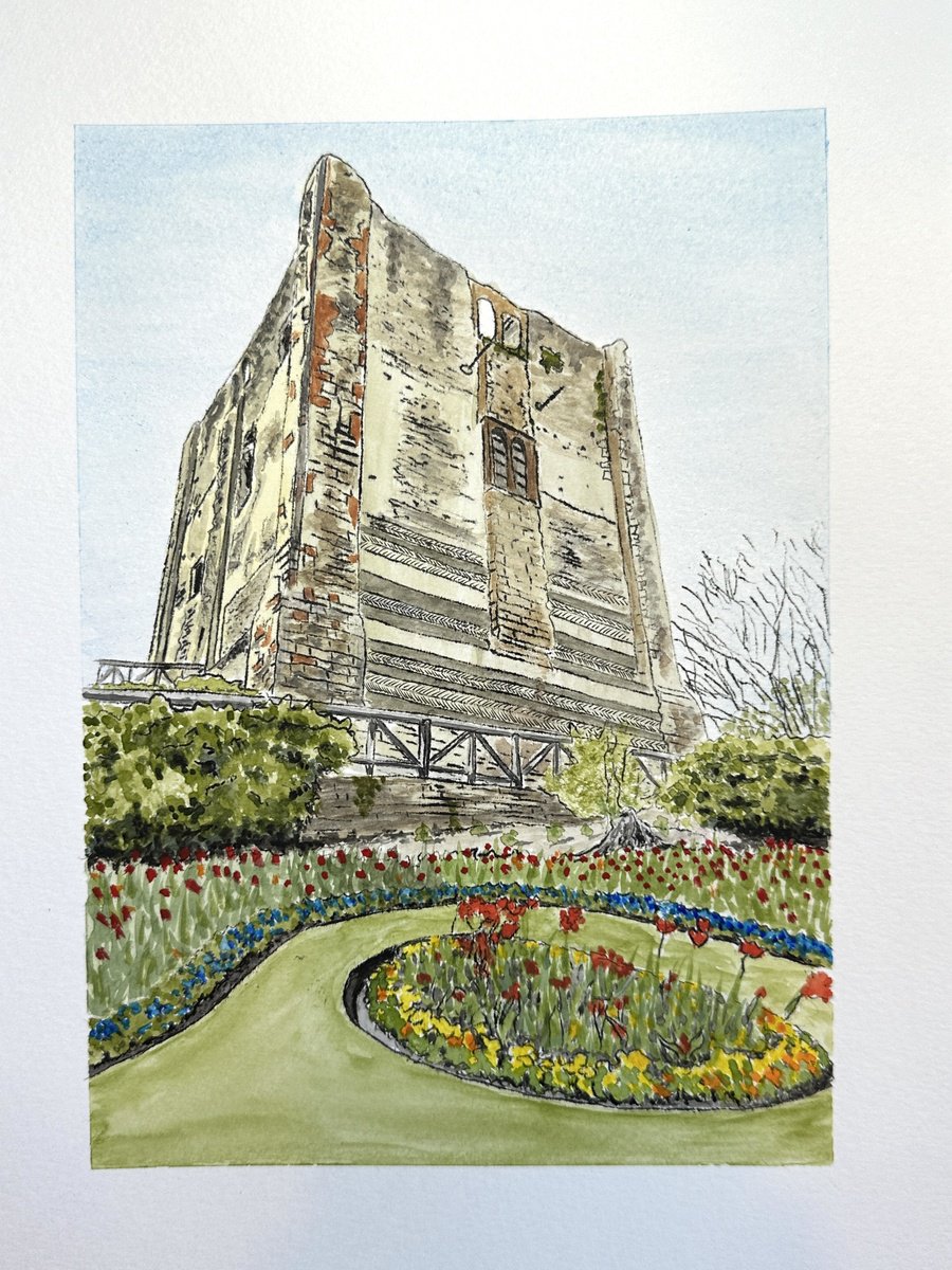 Guildford Castle Watercolour: Kaz Jones | Artfinder