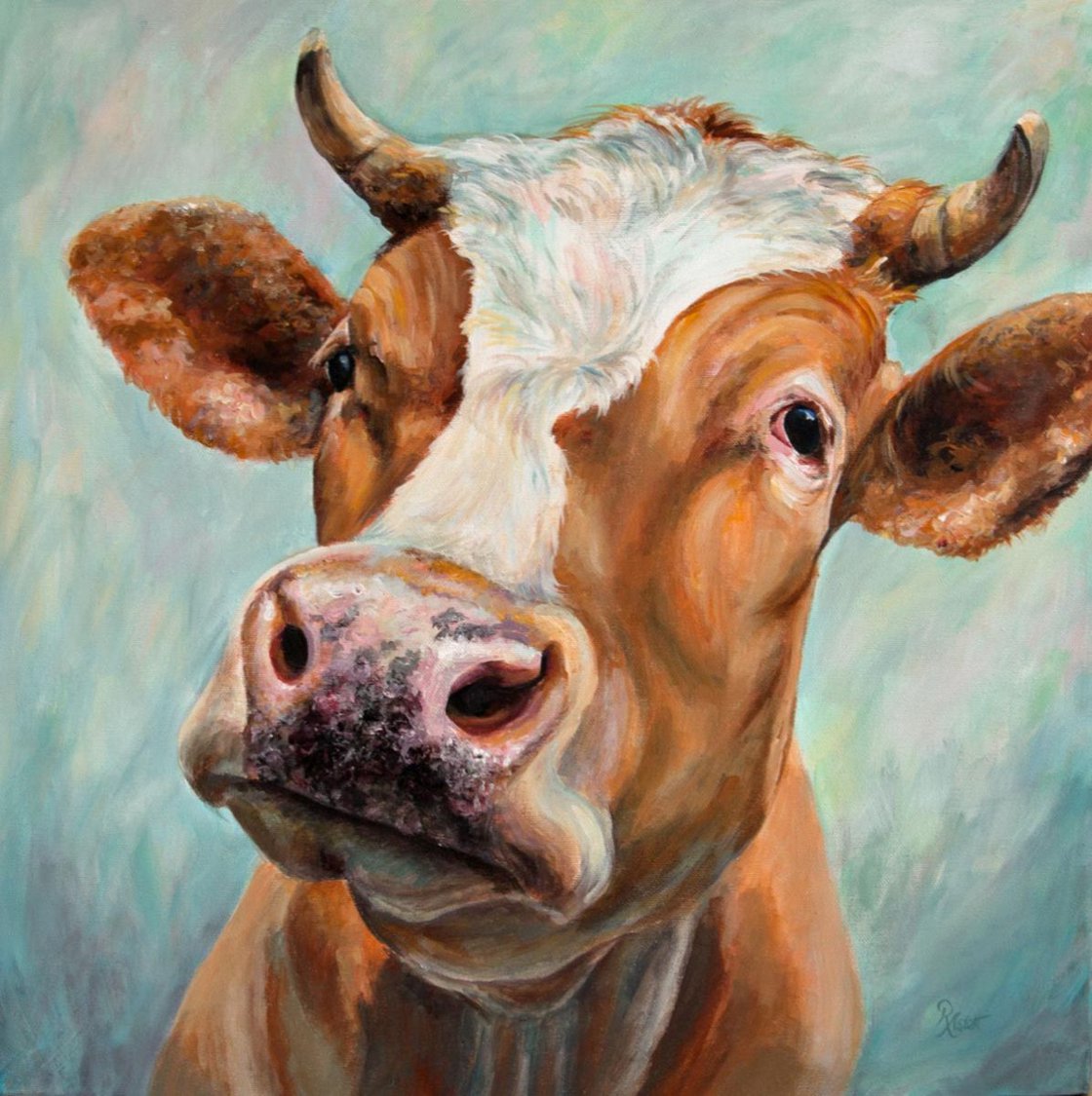 Ermintrude the cow Acrylic painting by Ruth Aslett | Artfinder