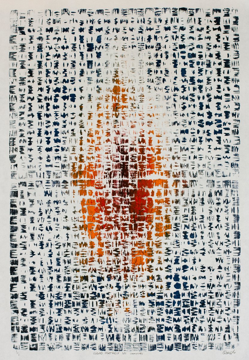 Coded Portrait VII Monoprint by Przemek Kręt | Artfinder