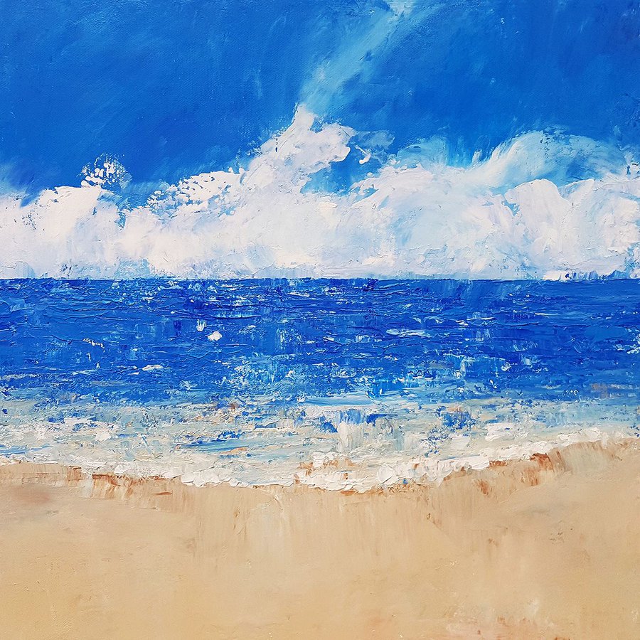 Blue Song Beach Acrylic painting by Arti Chauhan | Artfinder