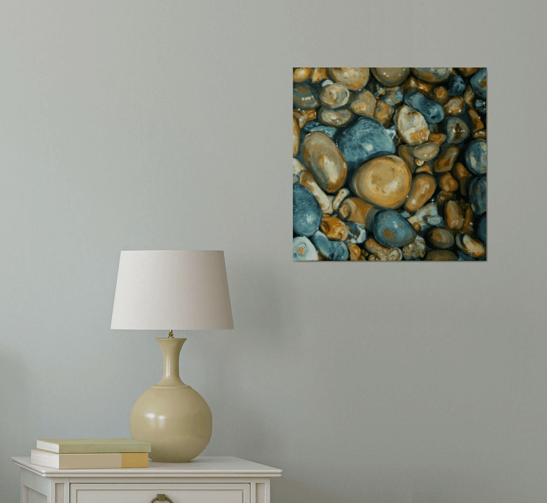 Pebbles on a Beach Acrylic painting: Tom Clay | Artfinder