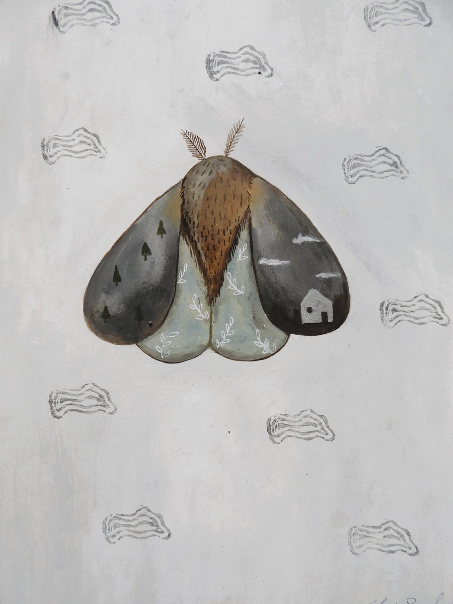 The freaky moth Oil painting: Silvia Beneforti | Artfinder