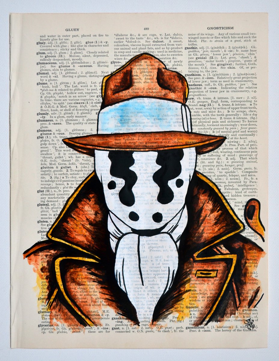 Rorschach - Watchmen - Original Painting Collage Art On Large Real ...