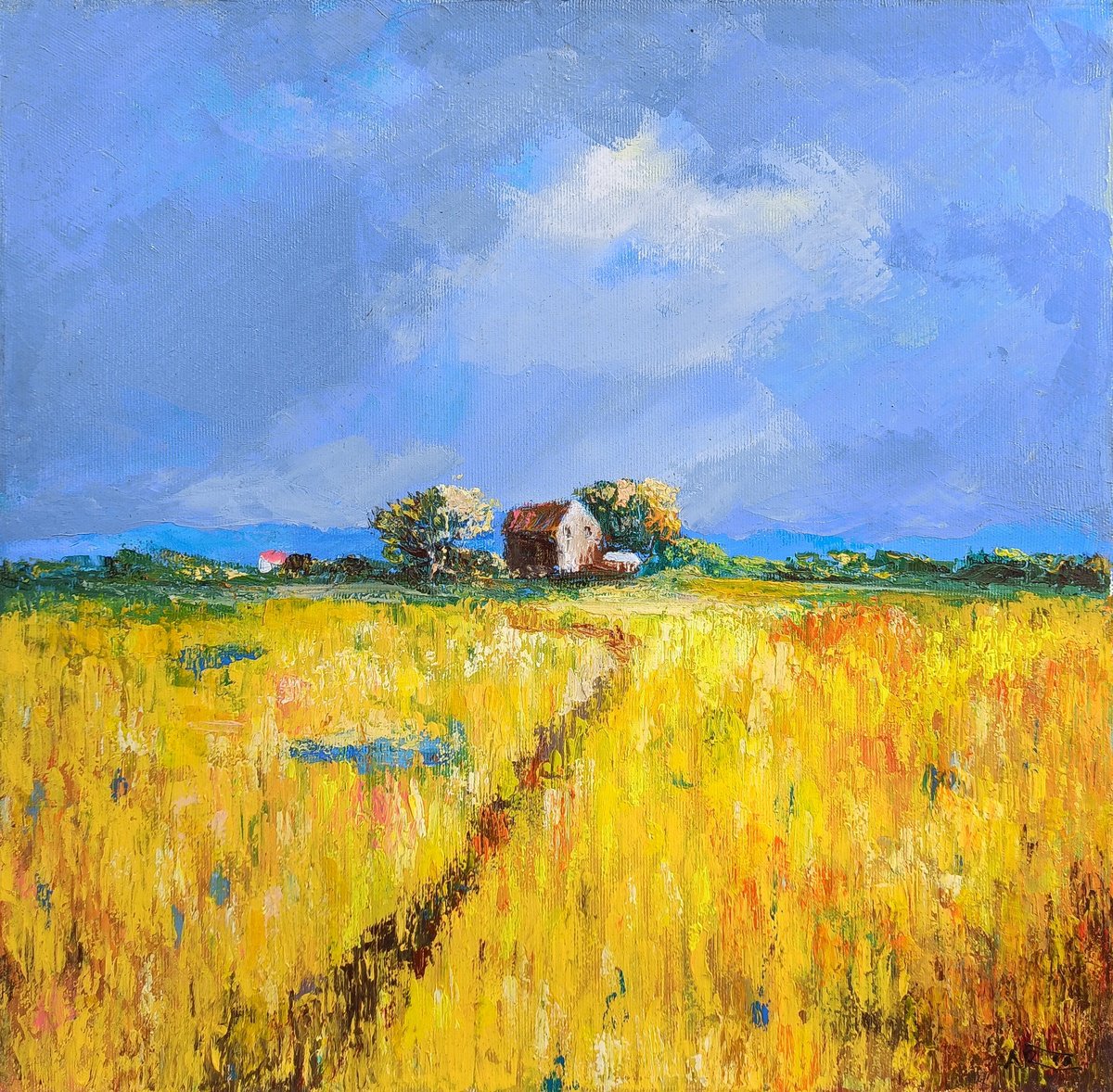 Yellow field Oil painting: Arto Mkrtchyan | Artfinder