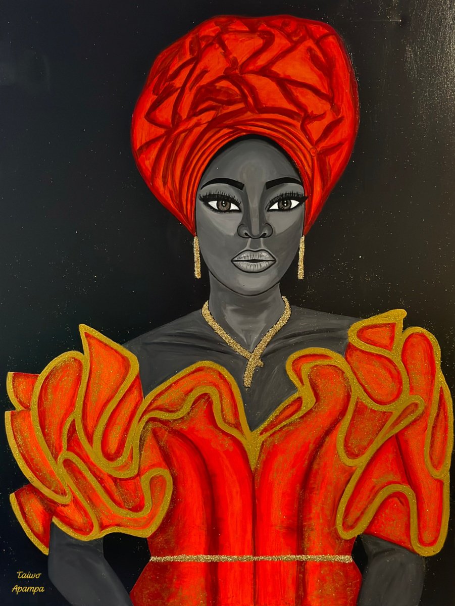 Eniola Mixed-media painting: Taiwo Apampa | Artfinder