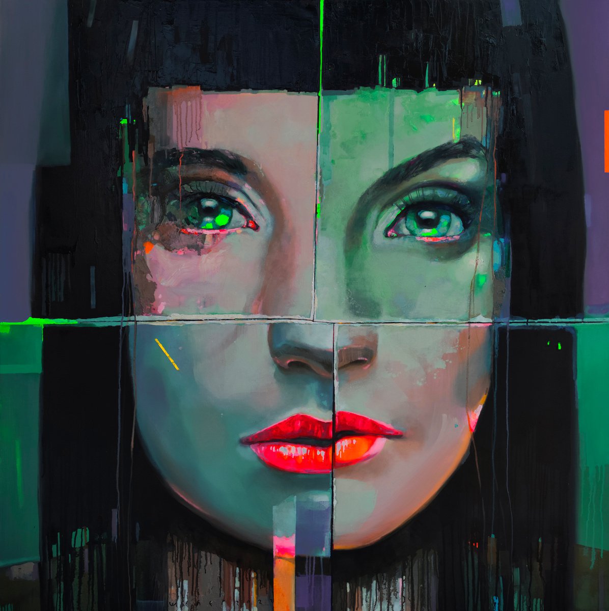 Portrait with distortion Oil painting: Victor Sheleg | Artfinder