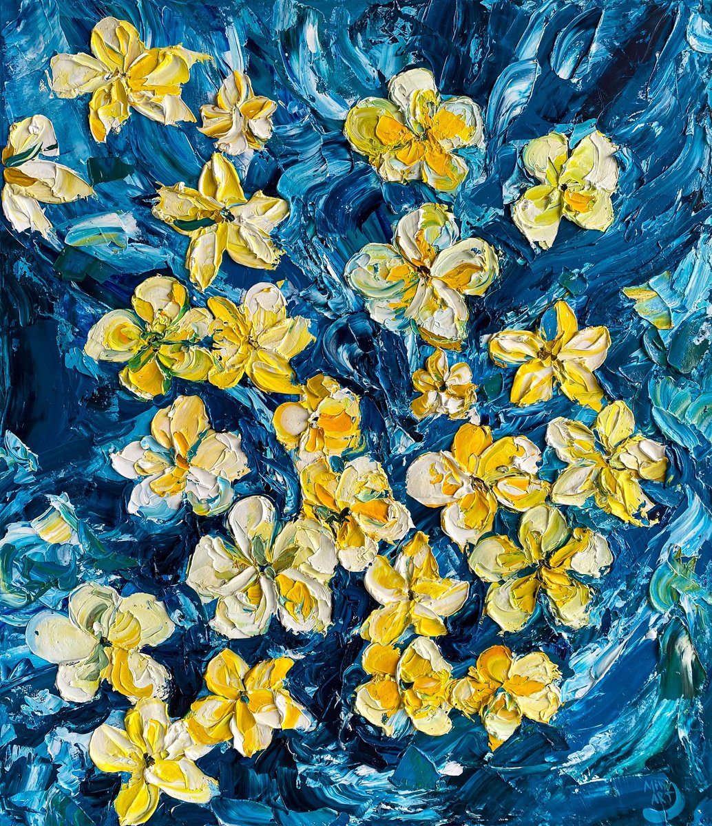 Impasto Frangipani Painting Oil painting: Mily Art | Artfinder