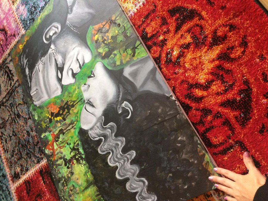 Bride of Frankenstein Acrylic painting by Lisa Cunningham | Artfinder