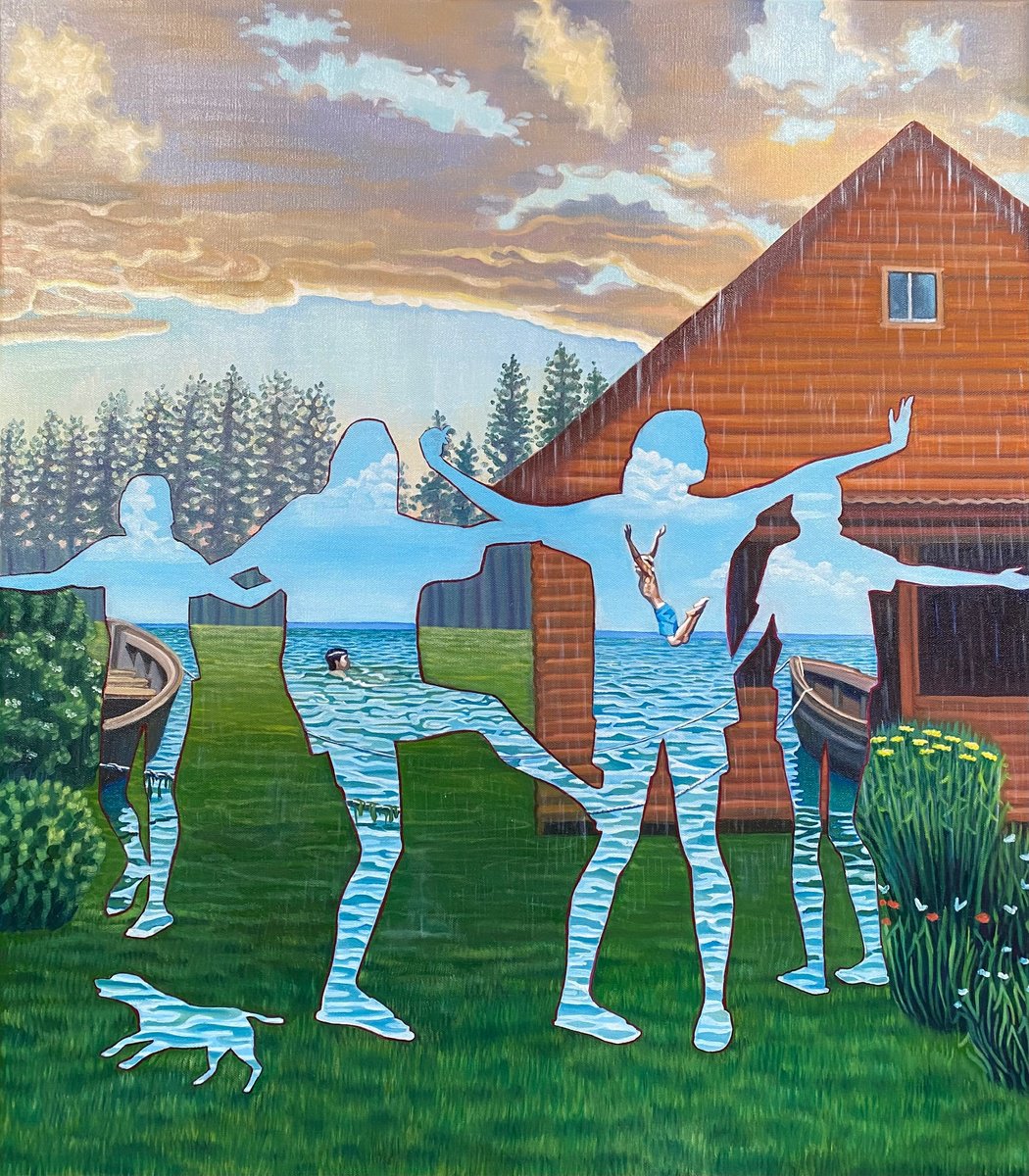 The inner and auter sea Oil painting by Elena Zima | Artfinder