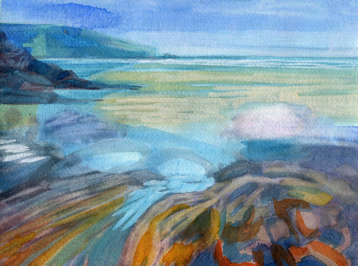 Seaweed Cove Watercolour: Elizabeth Anne Fox | Artfinder