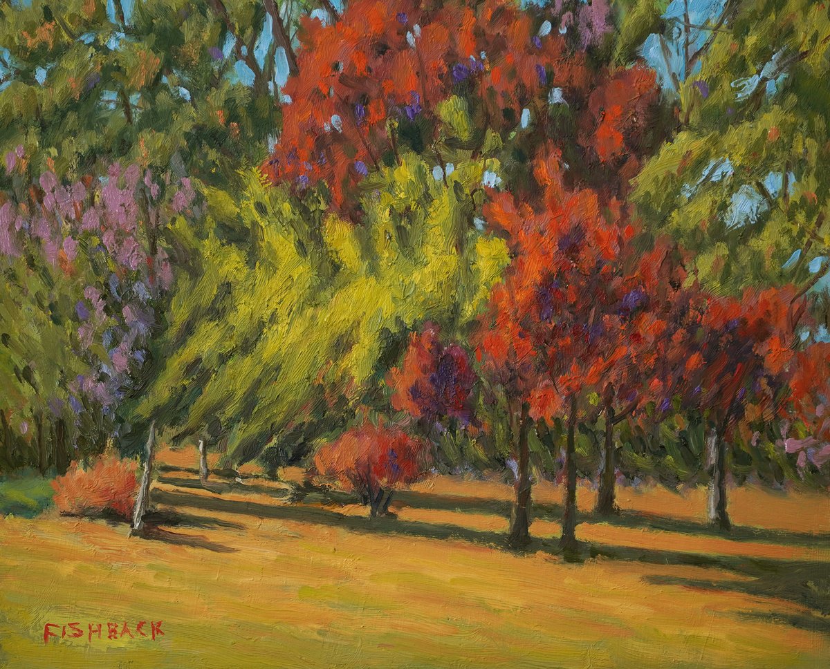 Brilliant Autumn Colored Trees Oil painting: Daniel Brian Fishback ...