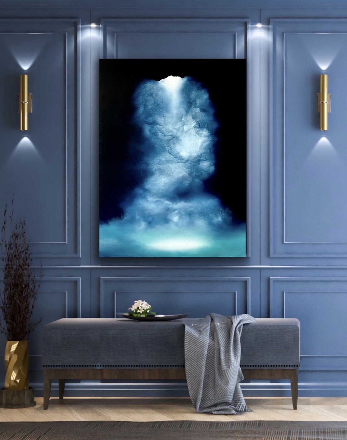 Deep Blue - Abstract - 60cm x 80cm Oil painting: Jonesy | Artfinder