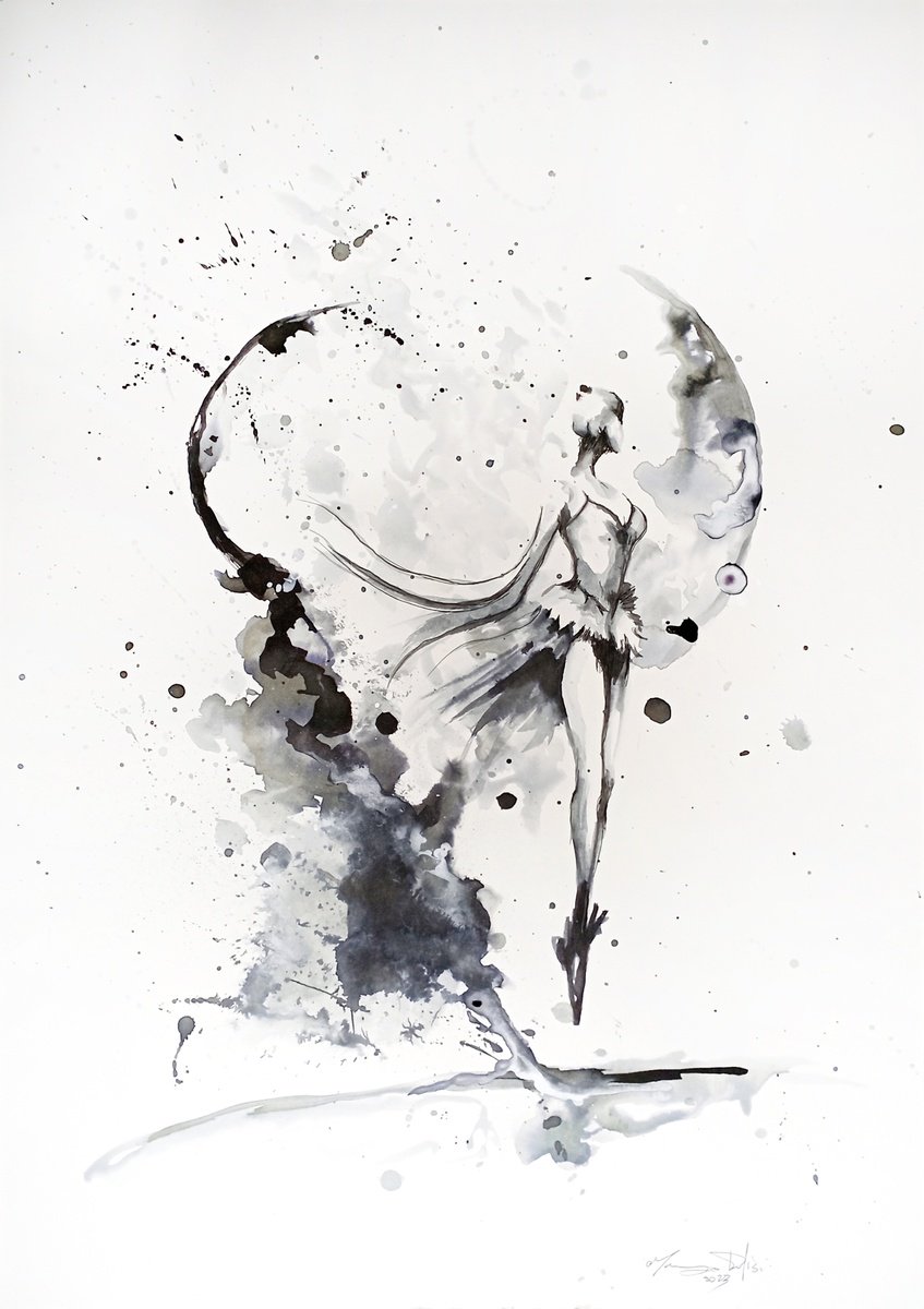 Fly to the moon Ink drawing: Maurizio Puglisi | Artfinder