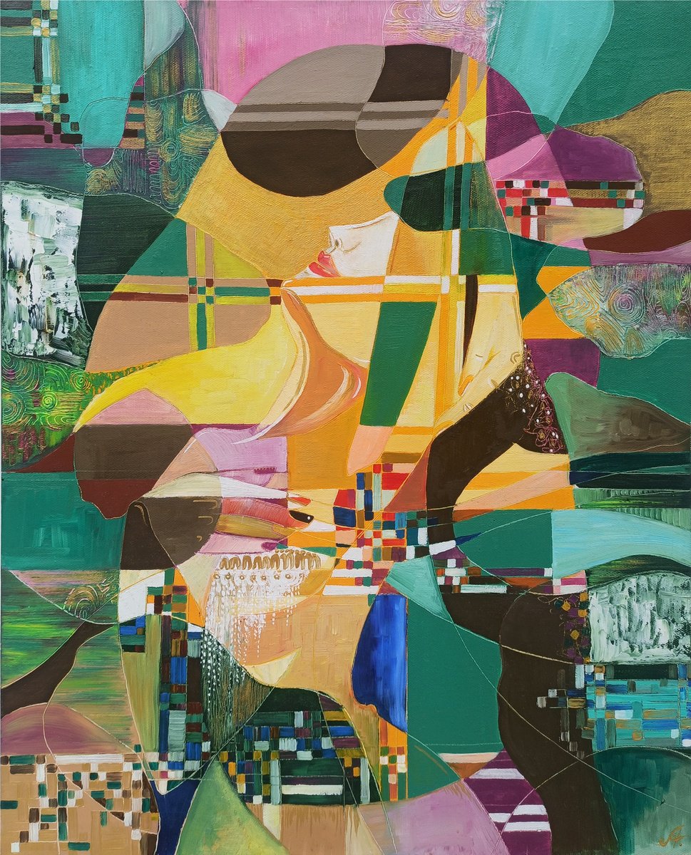 Trip (50x60cm, oil/canvas, abstract portrait) Oil painting: Arevik ...