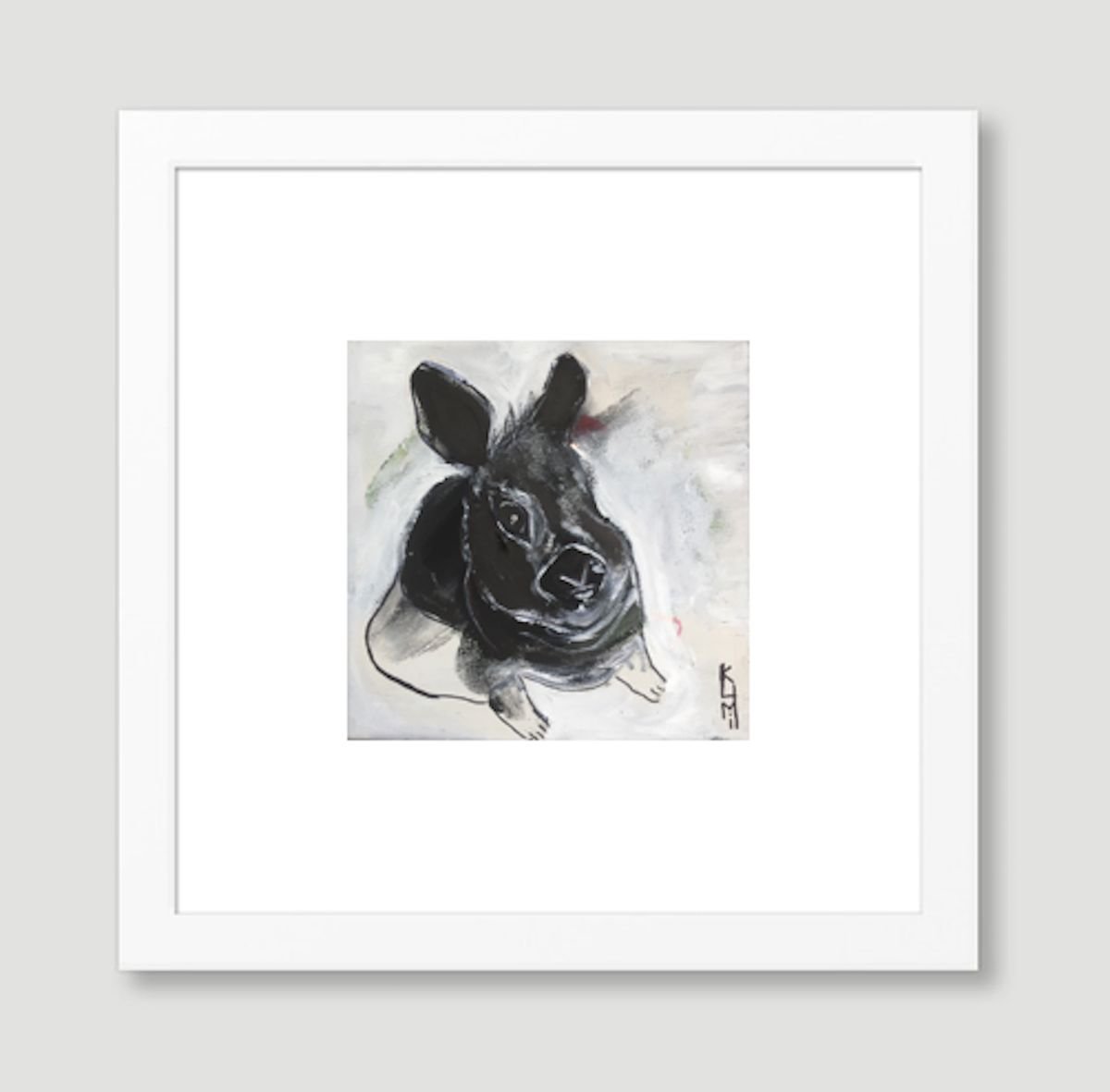 Black Rabbit Canvas Painting Acrylic Art Animal | Artfinder
